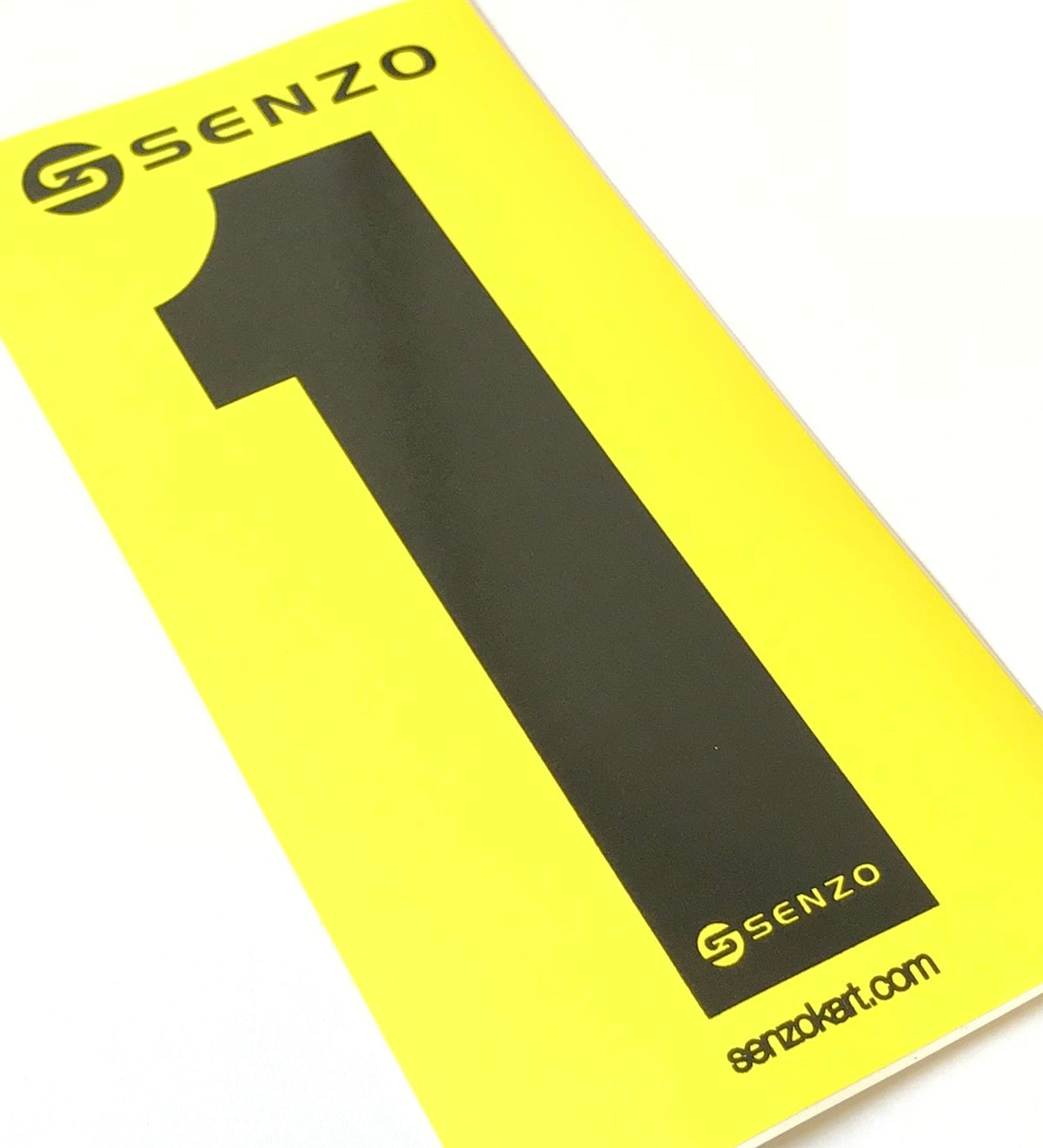 Set of 4 Senzo Black Race Number Yellow Background — Motorsport Supplies