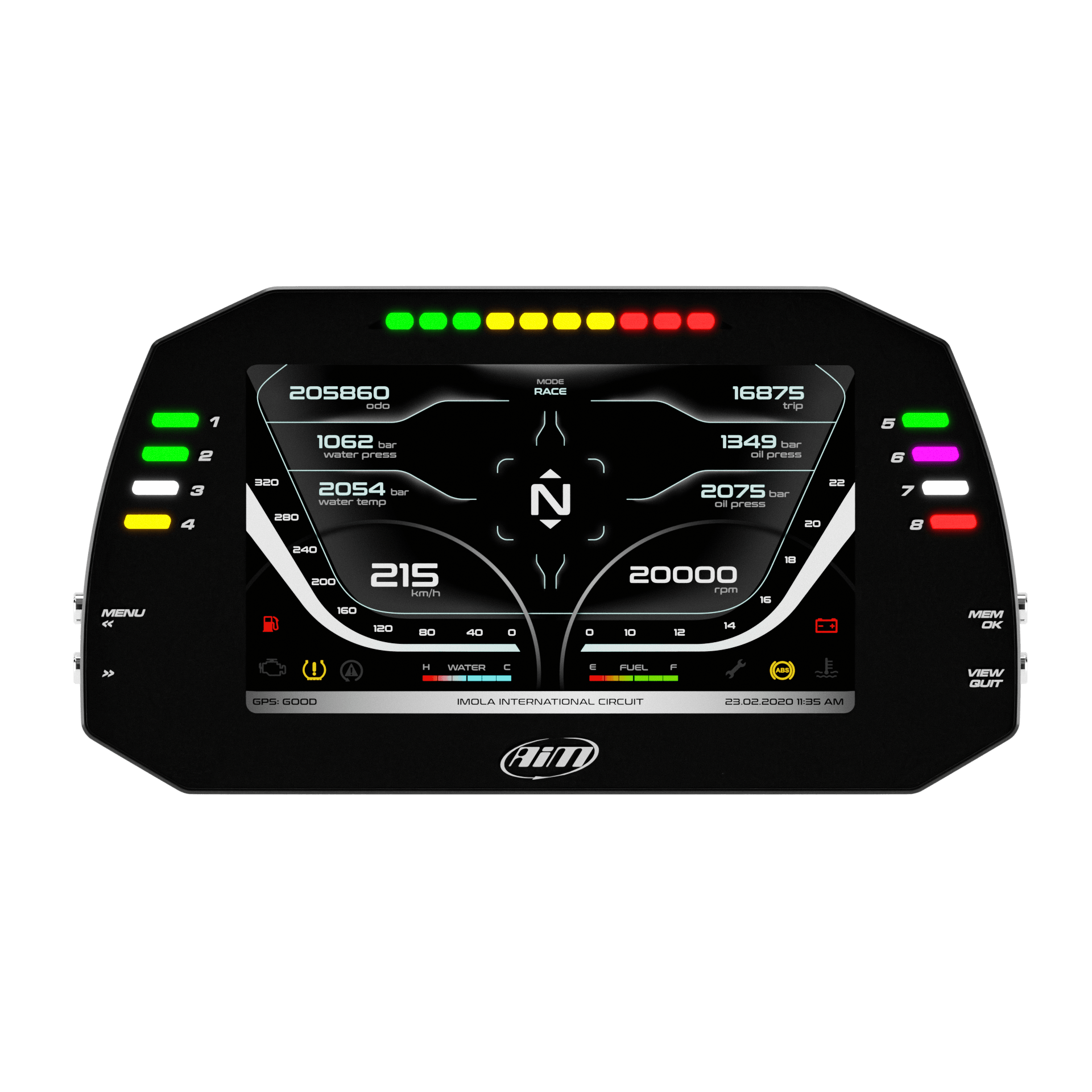 AiM MXG 1.3 Strada 7" TFT Dash Display with Race Icons – Motorsport ...