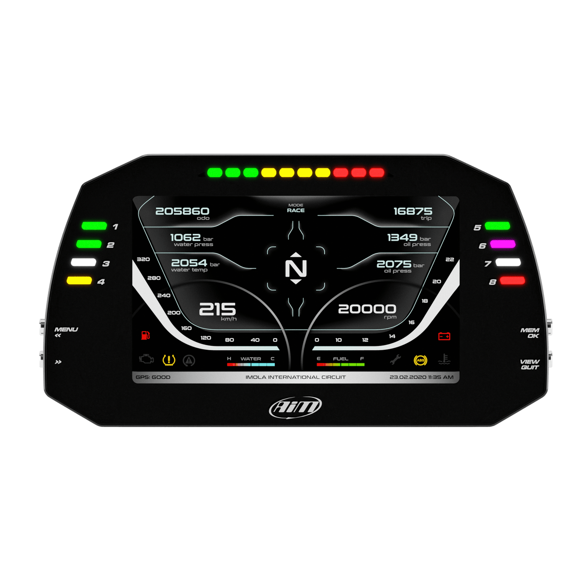AiM MXG 1.3 Strada 7" TFT Dash Display with Race Icons — Motorsport ...