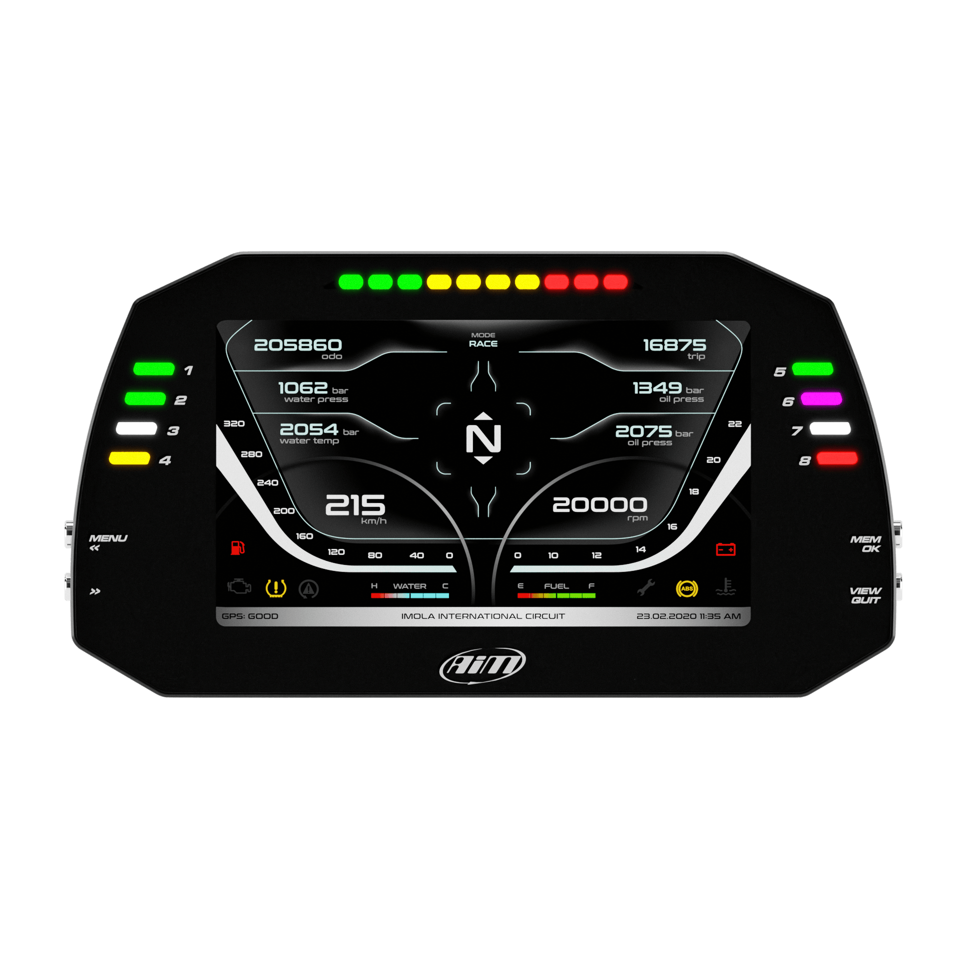 AiM MXG 1.3 Strada 7" TFT Dash Display with Race Icons — Motorsport ...