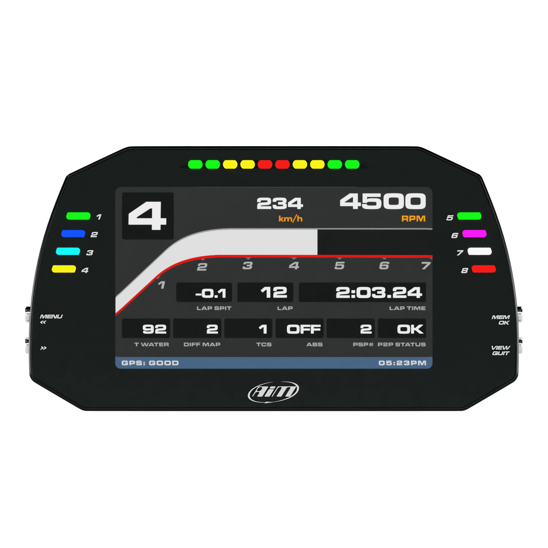 AiM MXG 1.3 Strada 7" TFT Dash Display with Race Icons — Motorsport ...