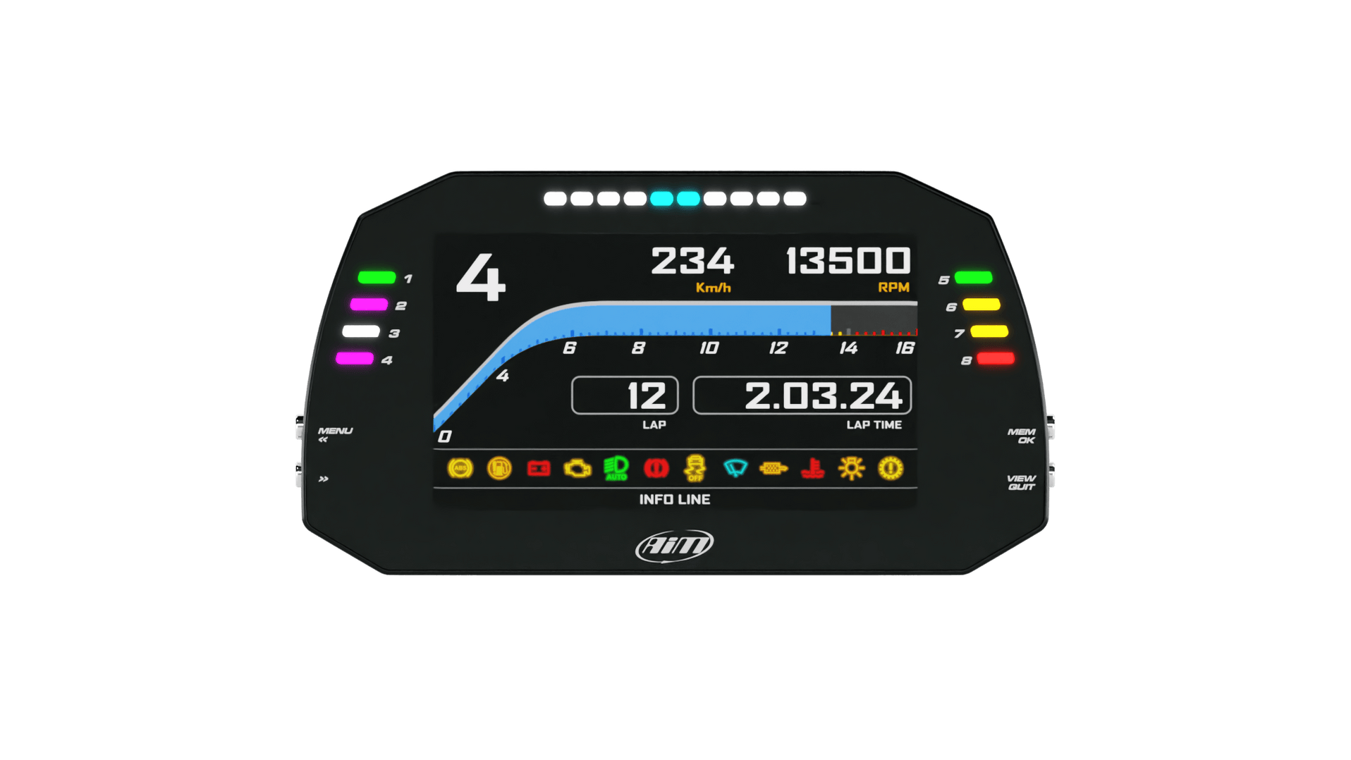 AiM MXG 1.3 Strada 7" TFT Dash Display with Race Icons — Motorsport ...