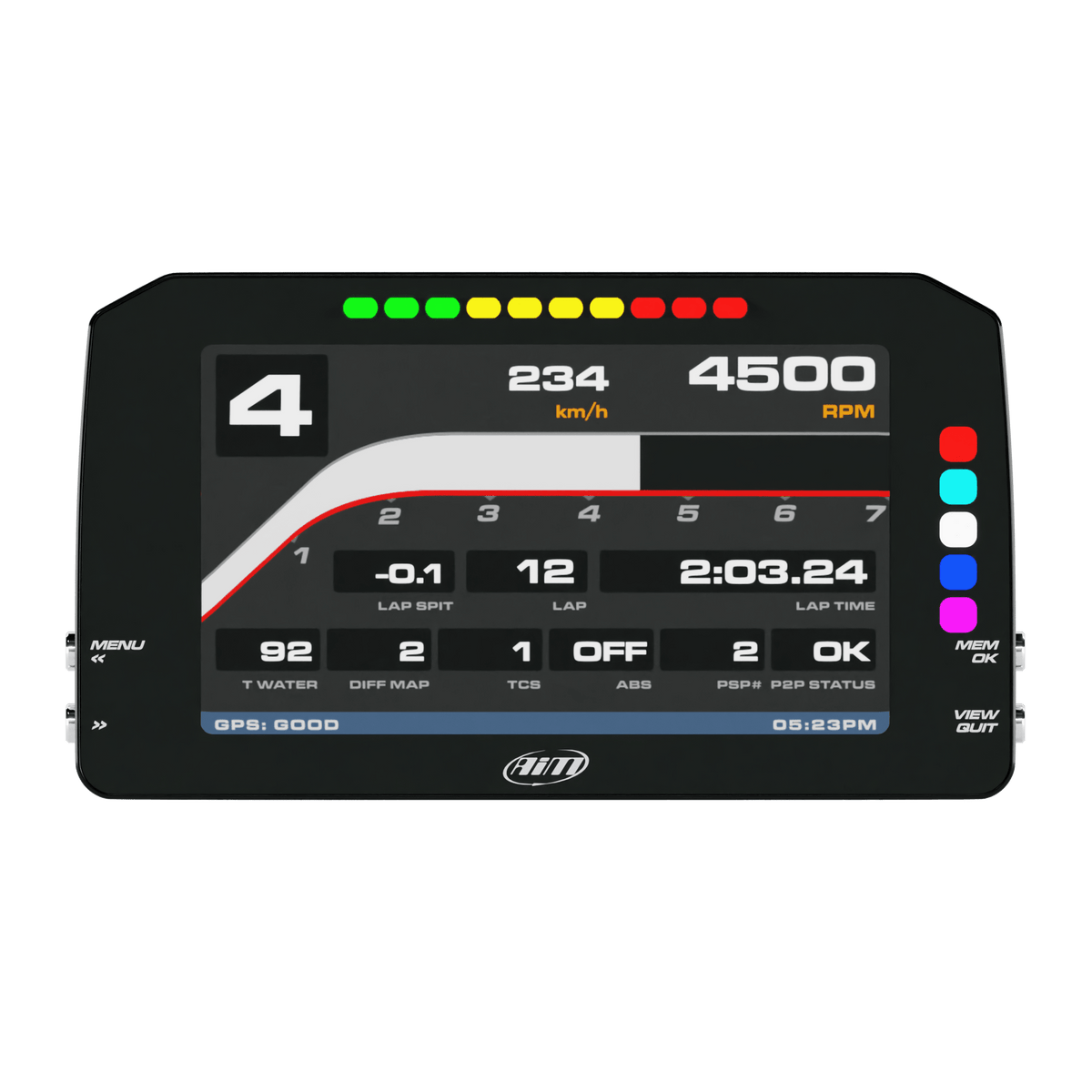 AiM MXP 1.3 Strada 6" TFT Dash Display with Race Icons — Motorsport ...