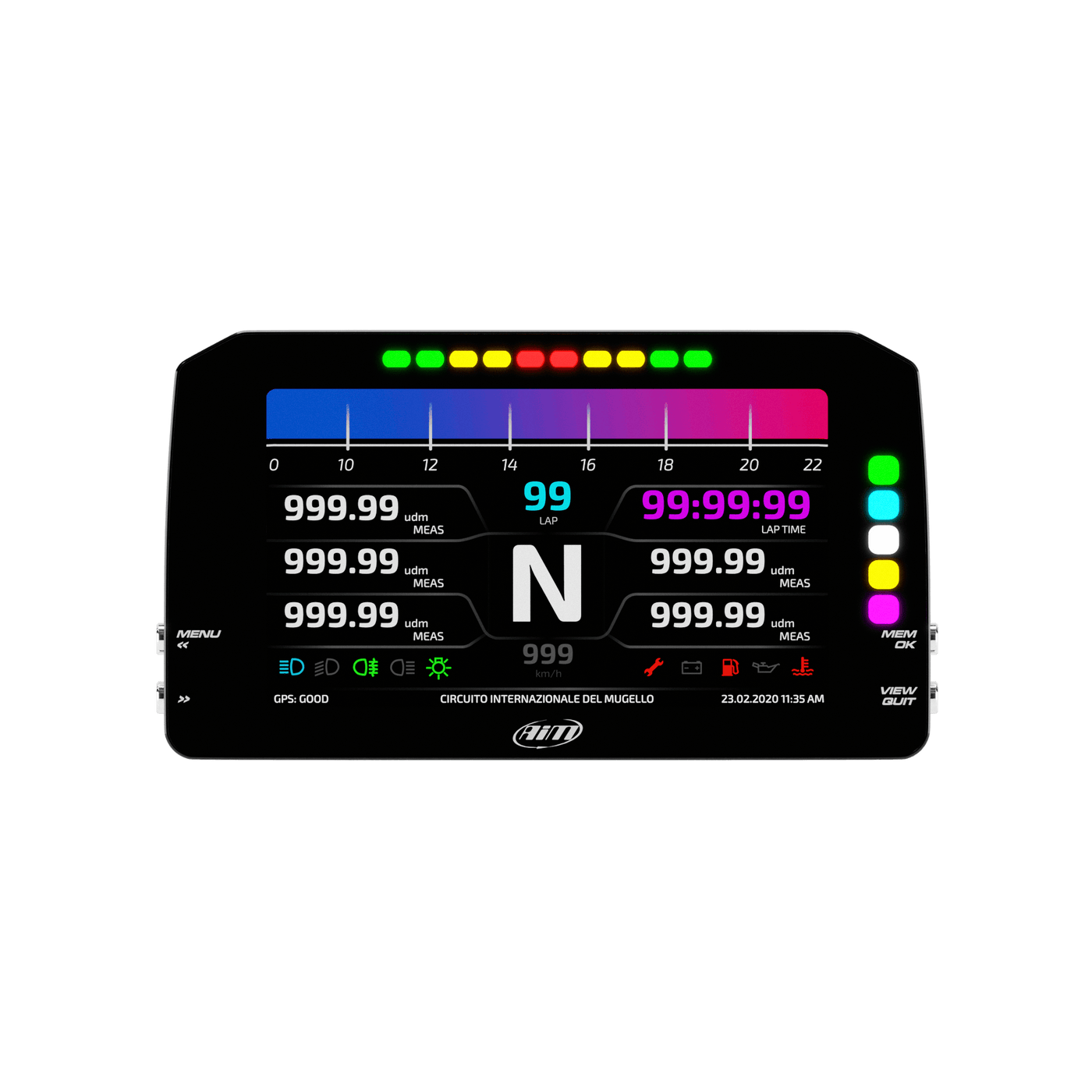AiM MXP 1.3 Strada 6" TFT Dash Display with Race Icons — Motorsport ...