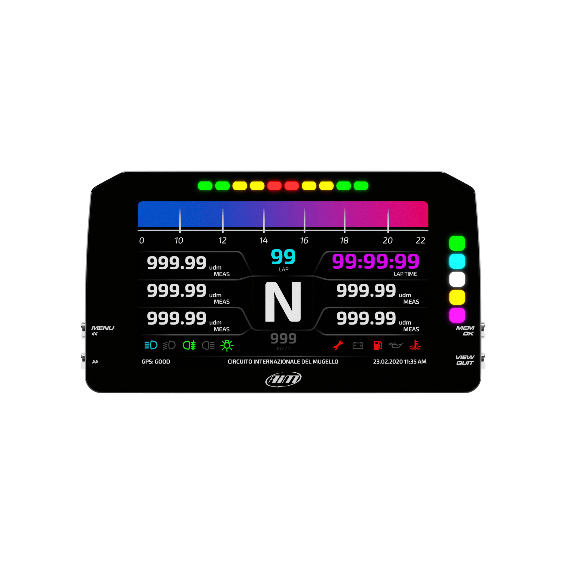 AiM MXP 1.3 Strada 6" TFT Dash Display with Race Icons — Motorsport ...