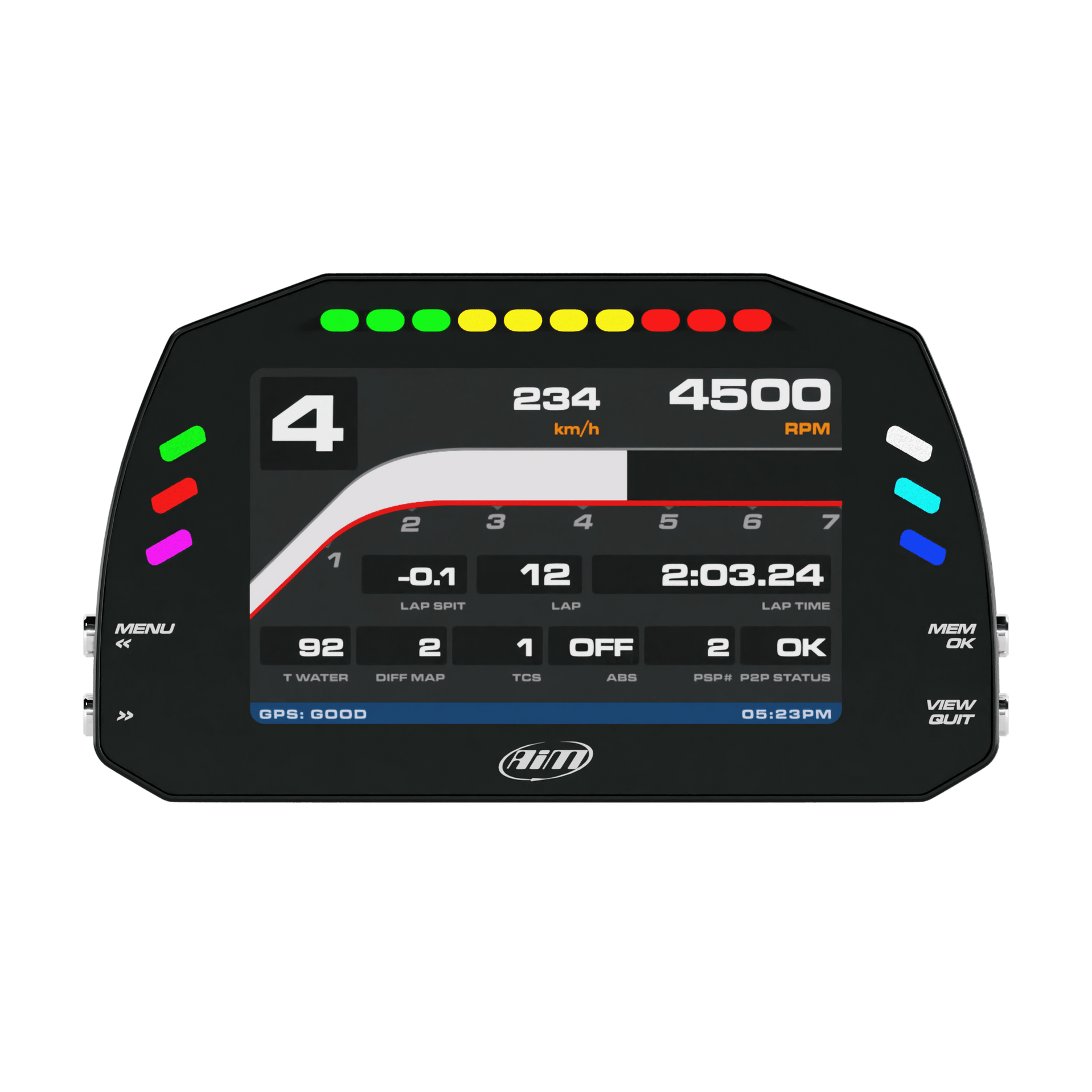 AiM MXS 1.3 Strada 5" TFT Dash Display with Race Icons — Motorsport ...