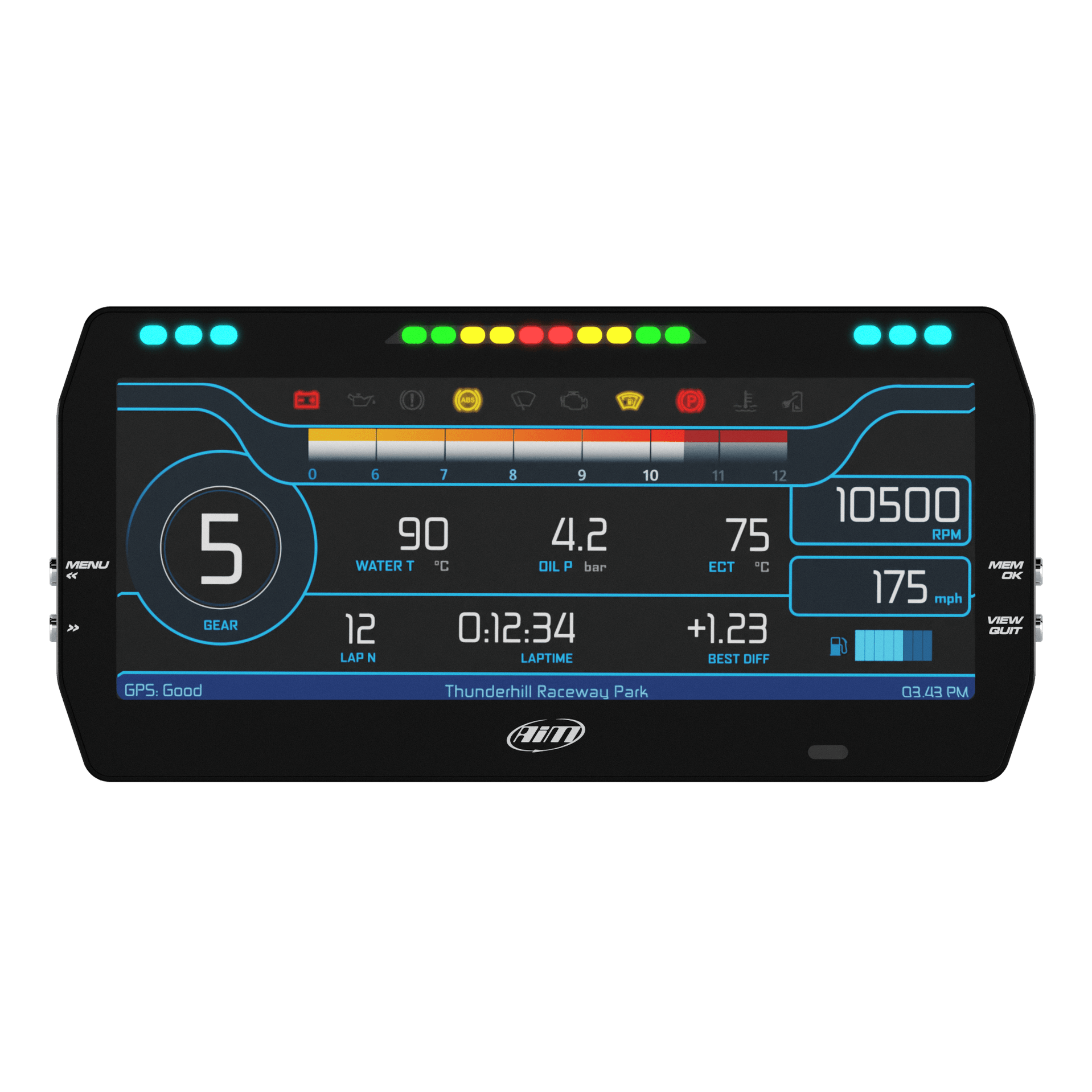 AiM MXT 1.3 Strada 10" TFT Digital Display with Race Icons — Motorsport ...