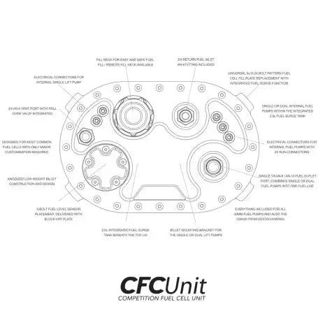 NUKE 60L Alu Fuel Cell with integrated surge tank – Motorsport Supplies