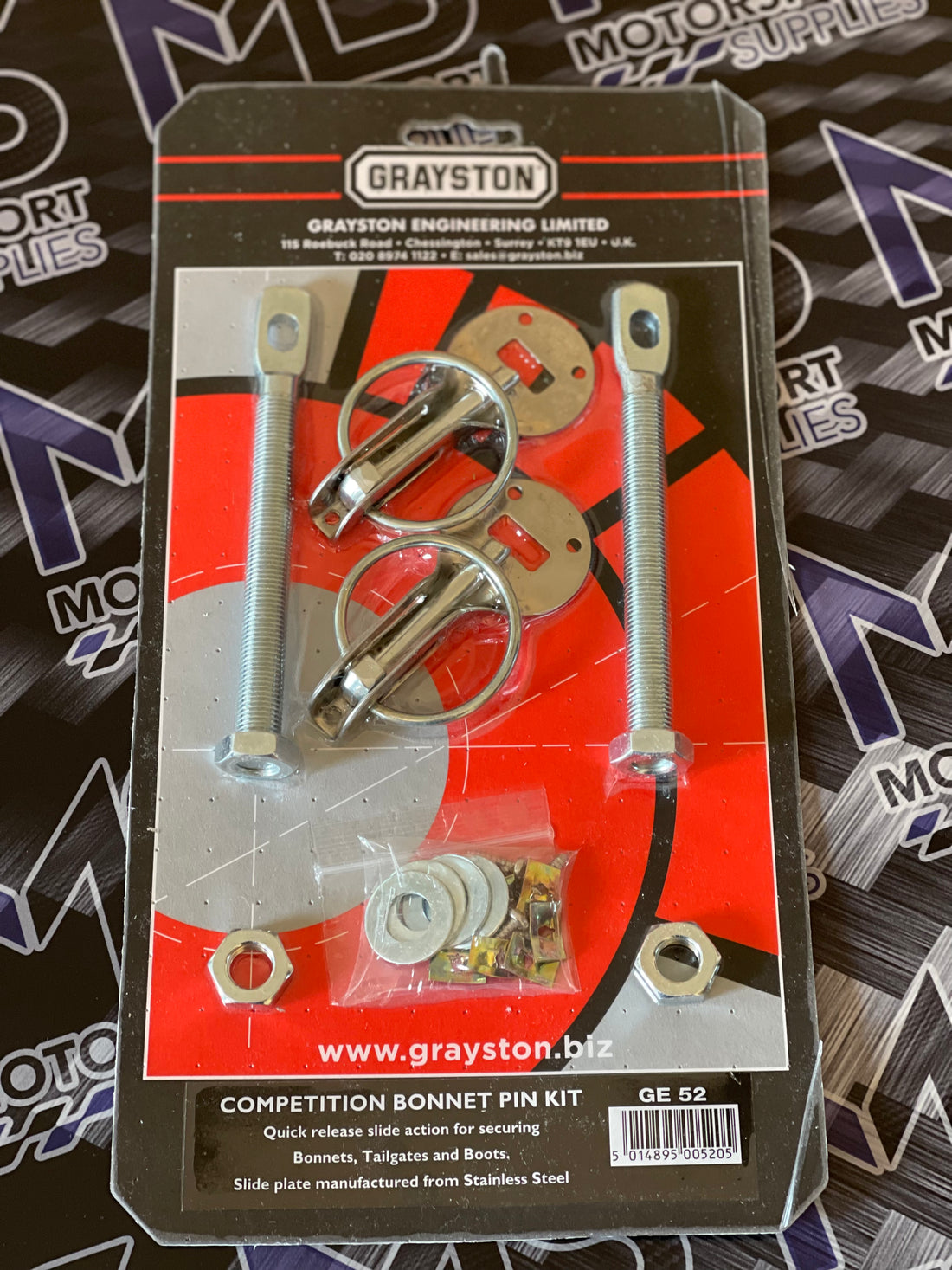 Motorsport Supplies - Competition Alloy Bonnet Pins