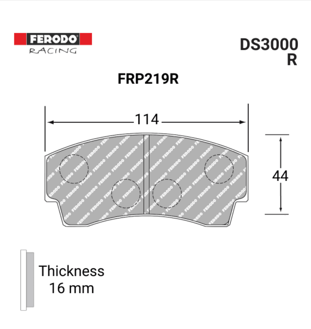 Ferodo FRP219R DS3000 Brake Pads — Motorsport Supplies