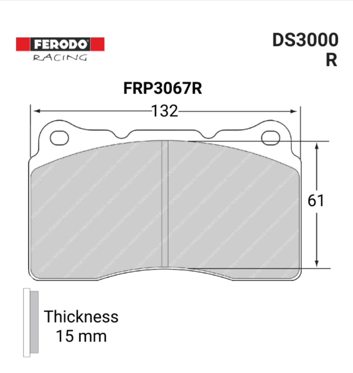 Ferodo FRP3067R DS3000 Brake Pads — Motorsport Supplies