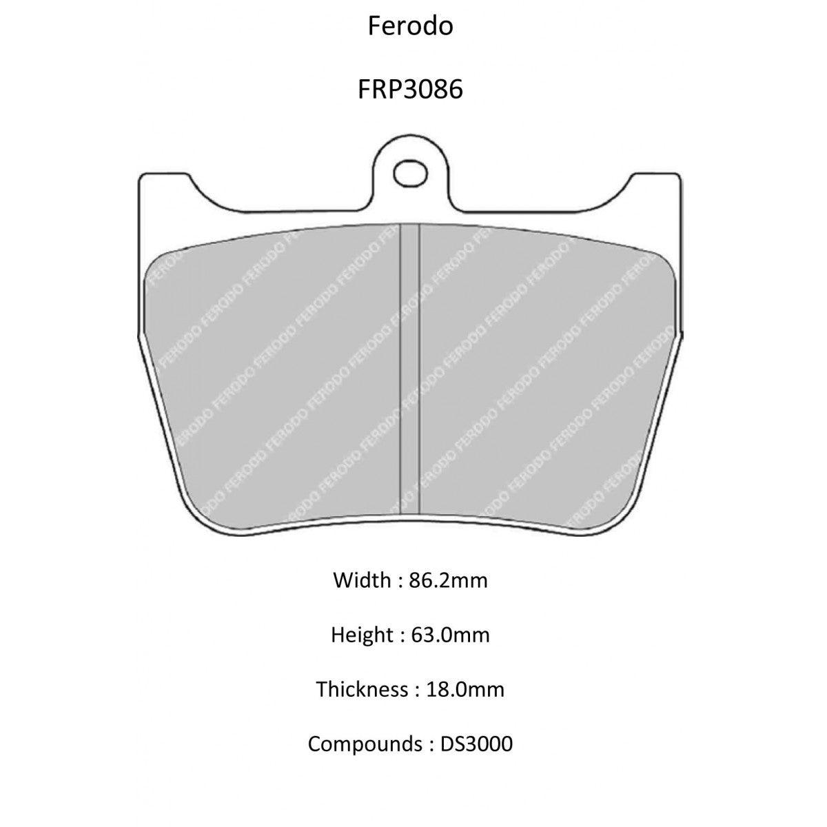 Ferodo FRP3086R DS3000 Brake Pads — Motorsport Supplies