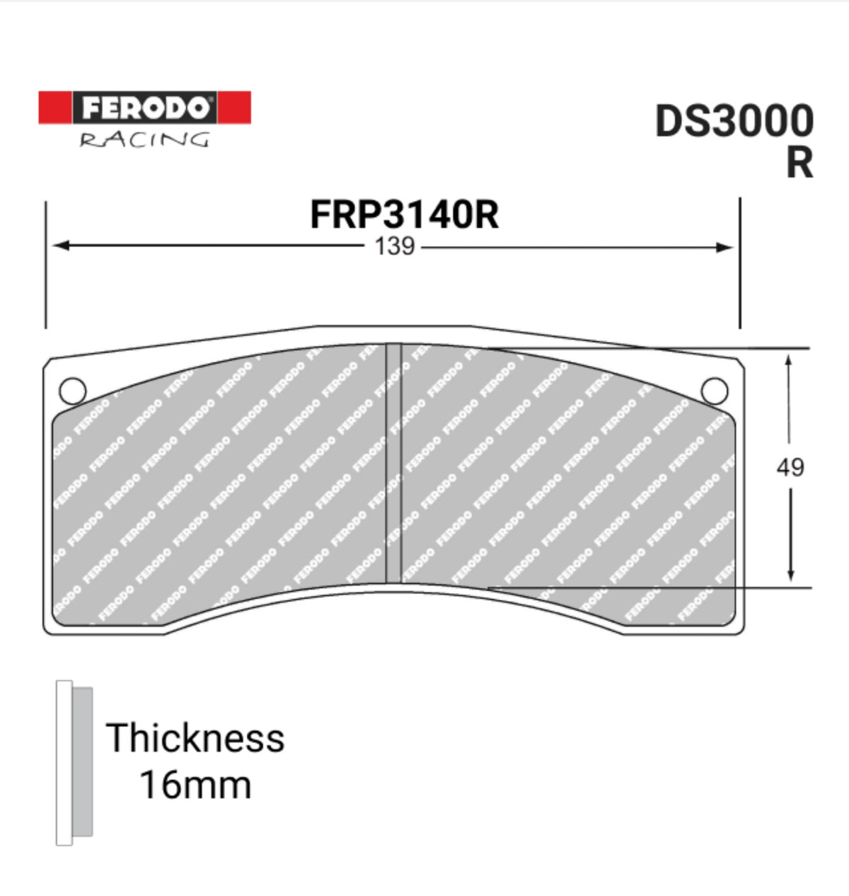 Ferodo FRP3140R DS3000 Brake Pads — Motorsport Supplies
