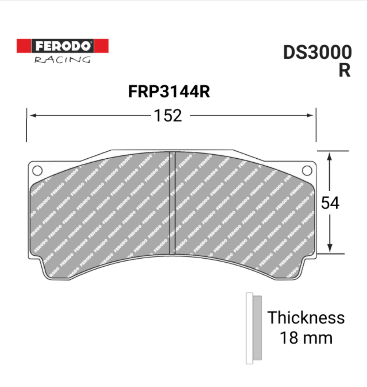 Ferodo FRP3144R DS3000 Brake Pads — Motorsport Supplies