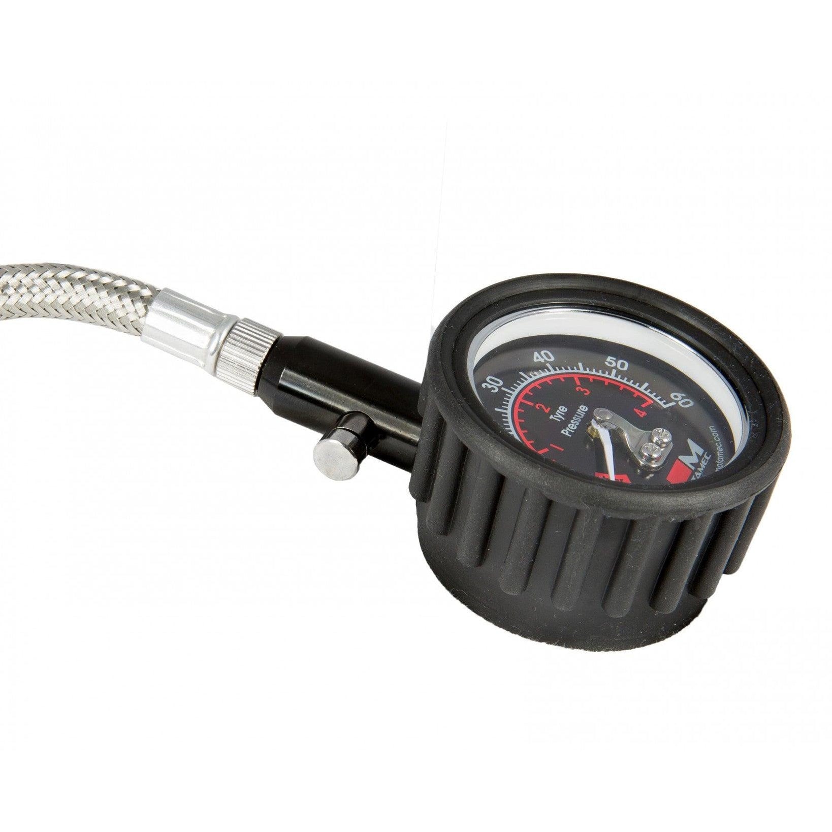 Motorsport Tyre Pressure Gauge Flexible Hose Analogue Dial 0-60 psi ...